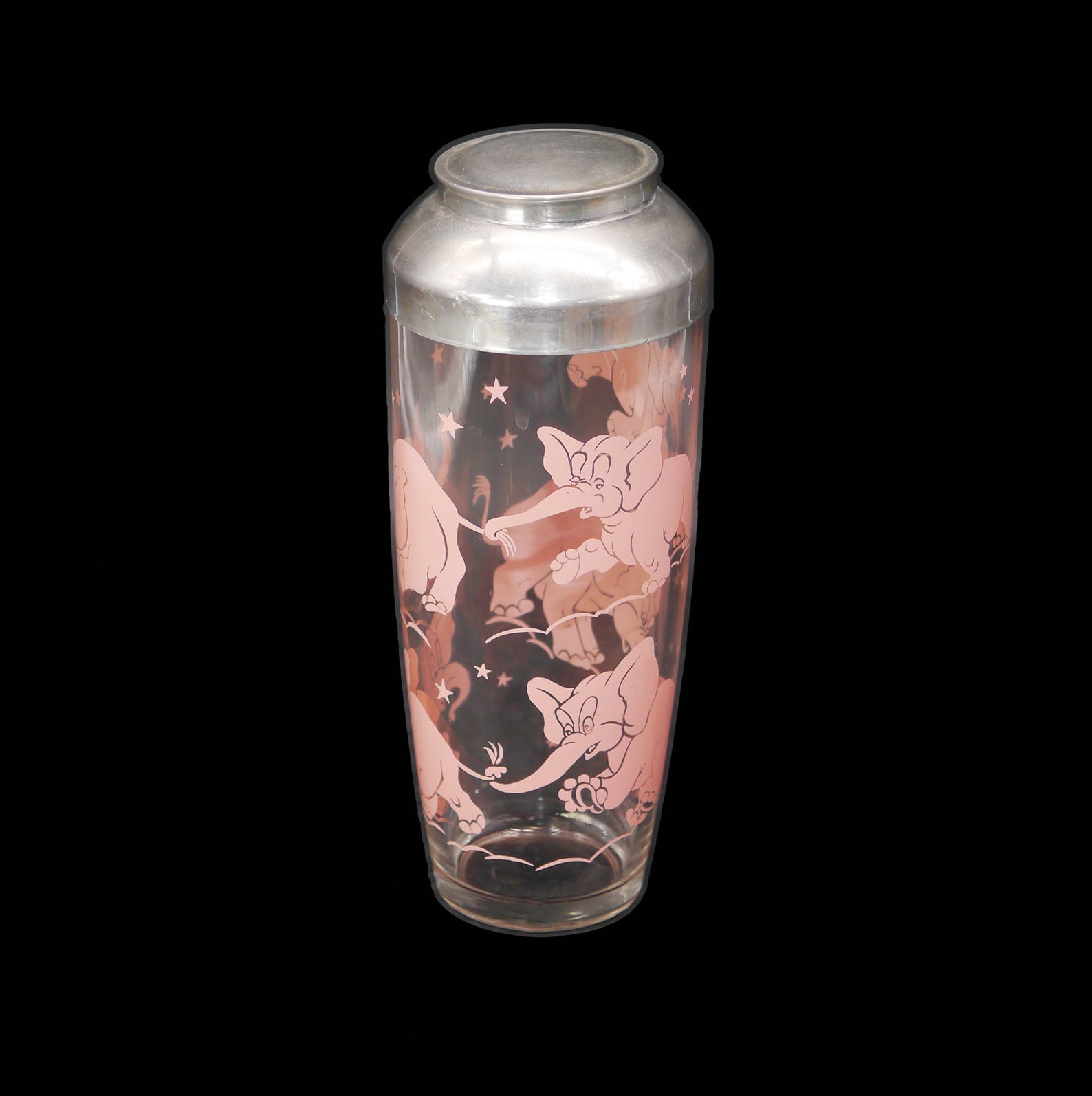 Hazel Atlas Pink Elephant Glass Cocktail Martini Shaker Mixer. - Etsy