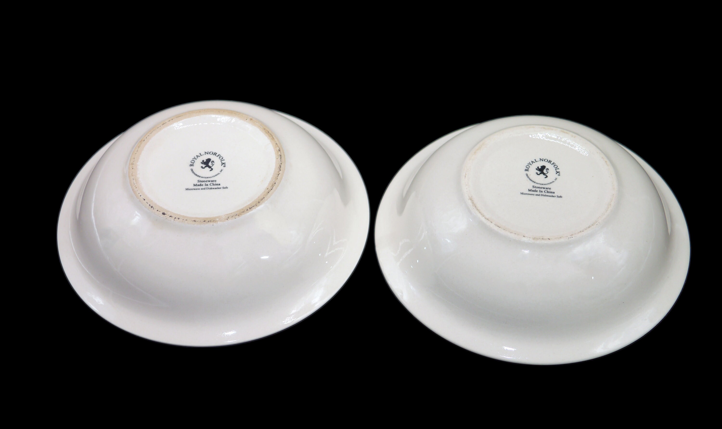 Pair of Royal Norfolk Mambo coupe soup bowls.