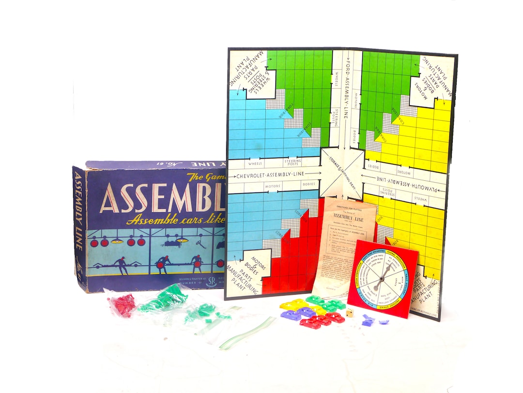 Mid-century Assembly Line Board Game: 1953 Selchow & Righter ...