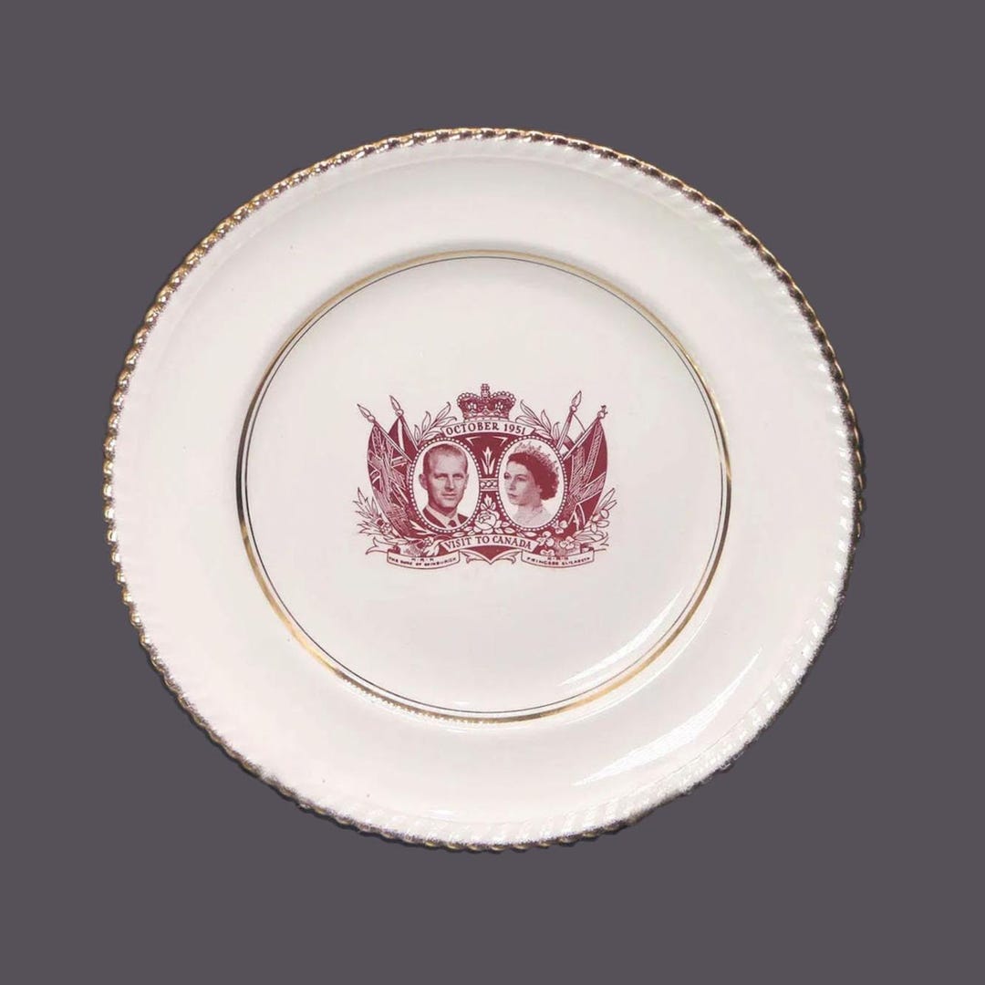 Mid-century Cassidian Plate. Princess Elizabeth Duke of Edinburgh 1951 ...