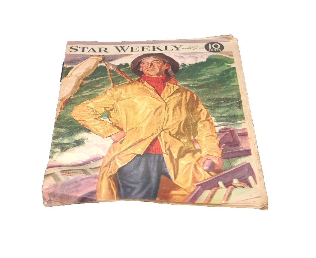 1945 Star Weekly Magazine: Canadian Fishing, A. Simpkin Cover Art - Etsy