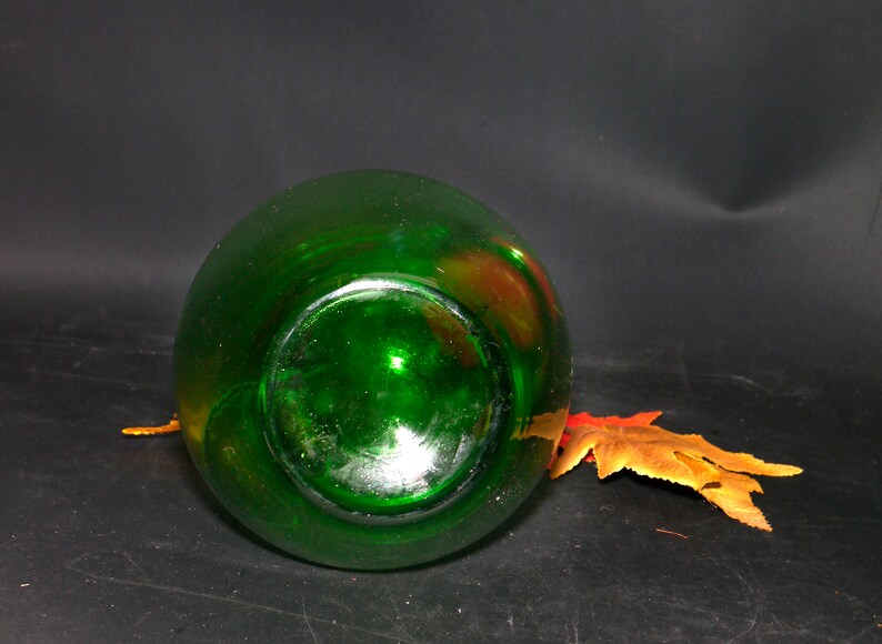 Mid-century Italy Green Glass Fiasco Wine Bottle Decanter With - Etsy ...