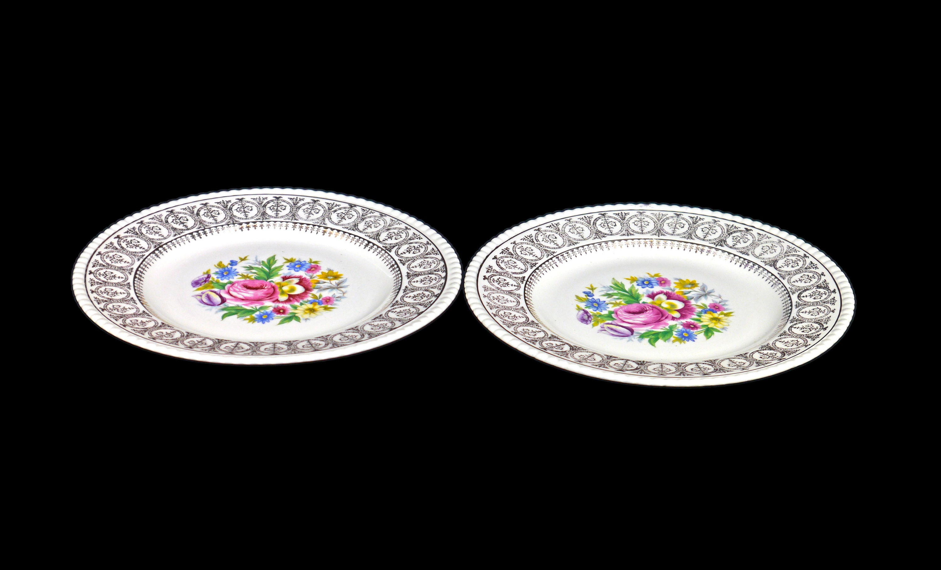 Pair of Fondeville Athlone salad plates. Ambassador Ware ironstone made ...