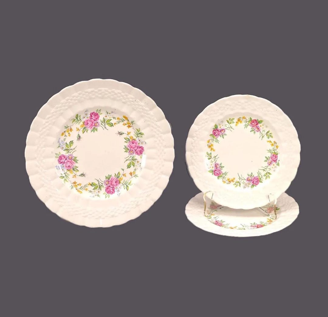 Vintage Simpsons Finsbury Floral Plates: Solian Ware England, Set of 3 ...