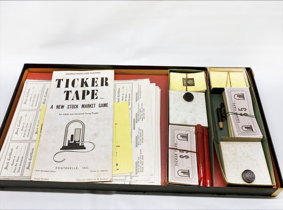 Vintage (1963) Cadaco Ticker Tape stock market board game published as ...