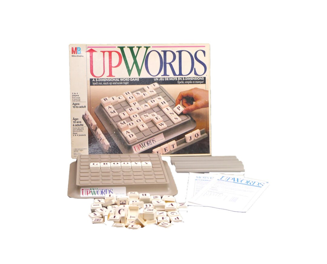 Upwords 3D Scrabble Board Game Published by Milton Bradley 1989. Complete. - Etsy