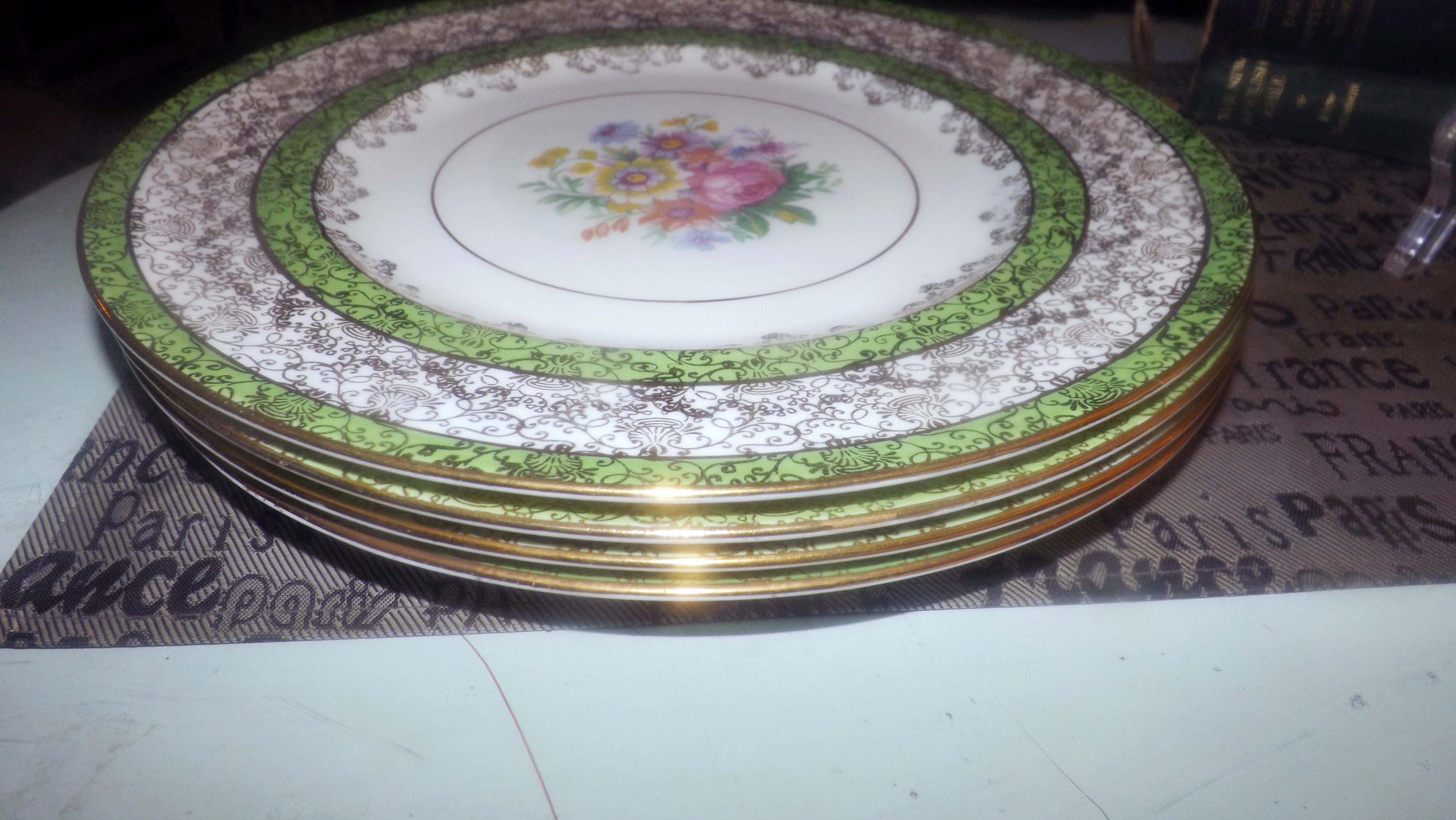 Set of four antique (early 1920s) Cauldon China 1177 hand-painted ...