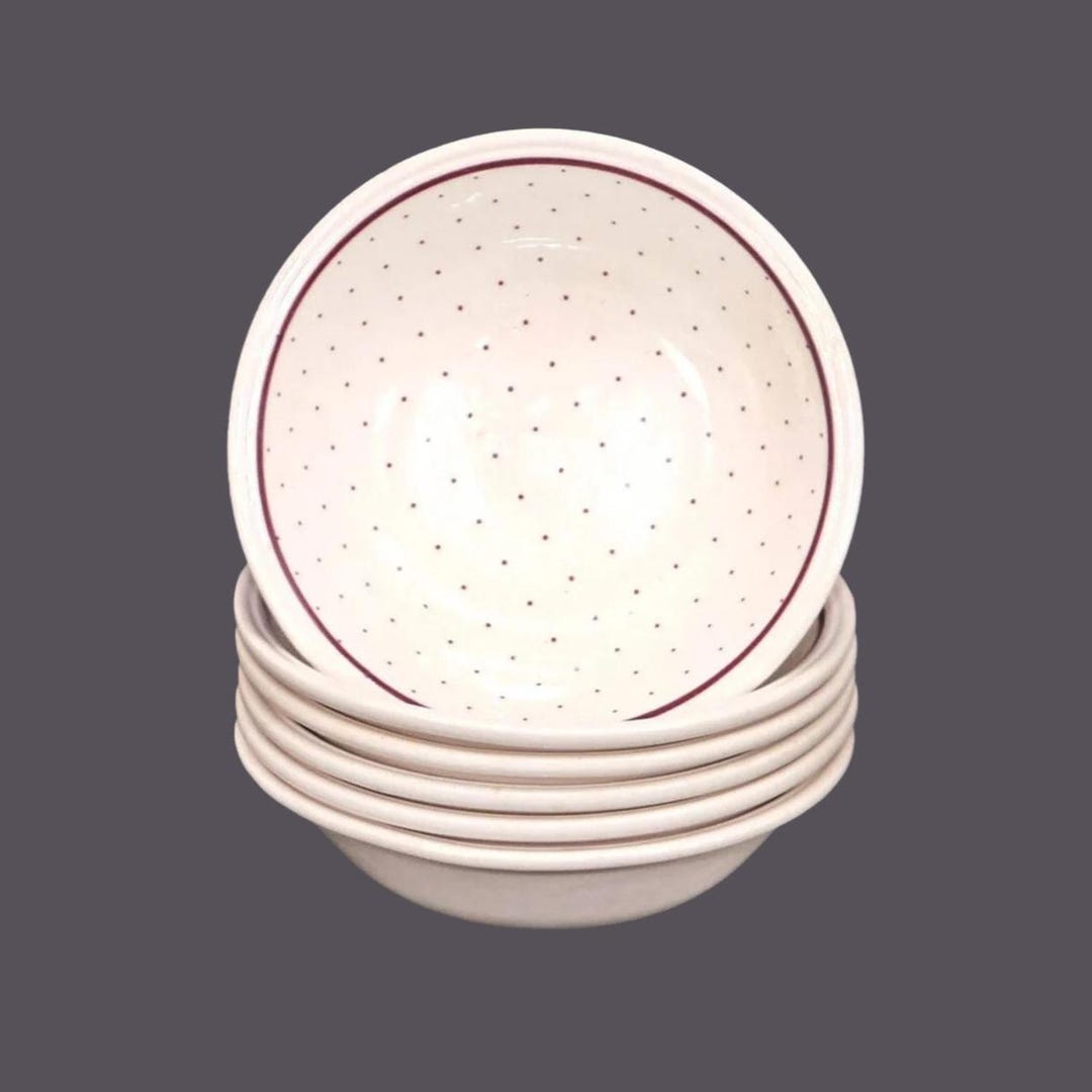 Vintage Biltons BIL9 Coupe Cereal Bowls - England. Cranberry Dots, Band ...