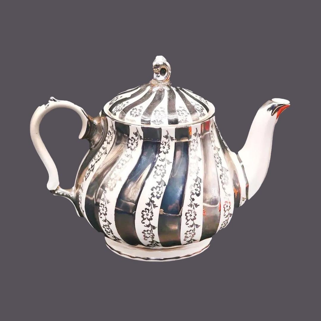 Vintage Sadler 2822 Silver Lusterware Four-cup Teapot Made in England ...