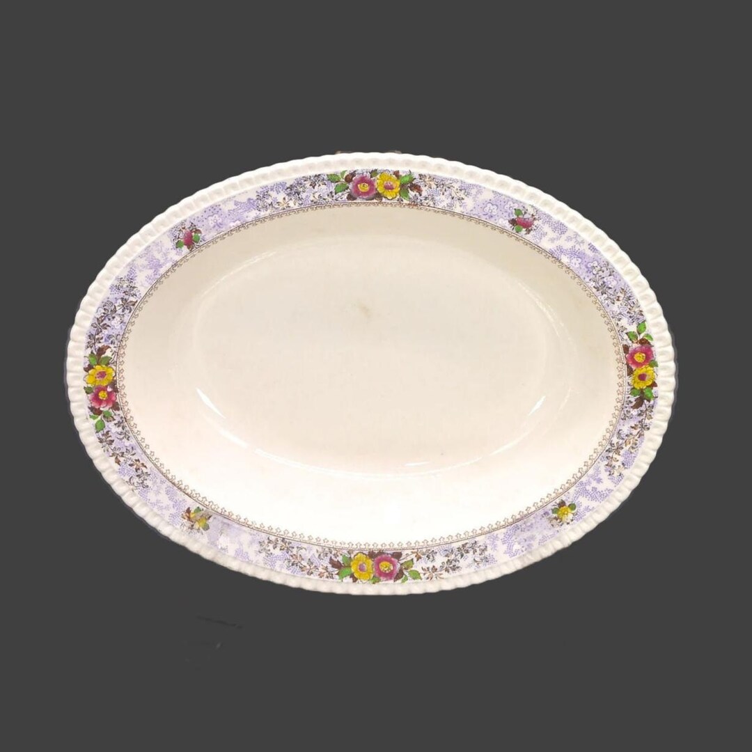Antique George Jones | Crescent Pottery the Windsor Oval Rimmed Serving ...