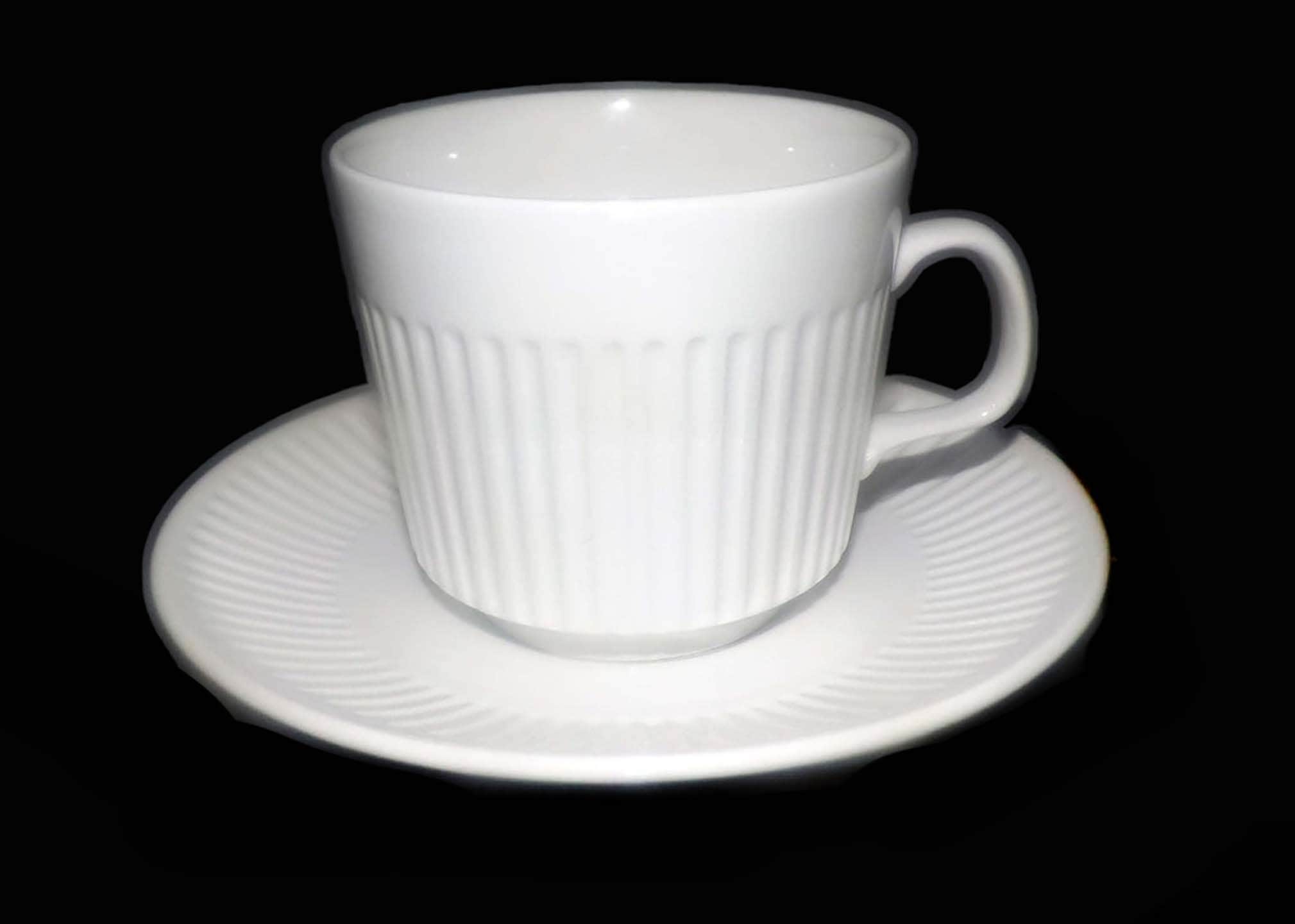 Vintage (1980s) Johnson Brothers Athena cup and saucer set. All-white ...