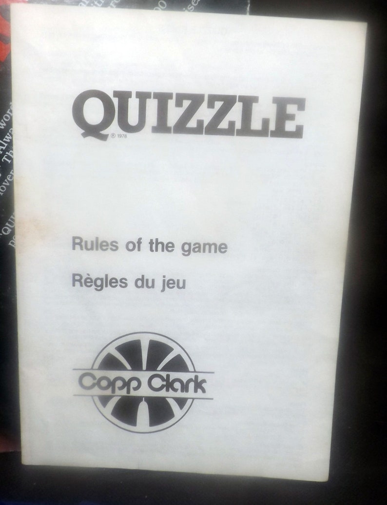 Quizzle Crossword Puzzle Board Game. Copp Clark Games. Made - Etsy