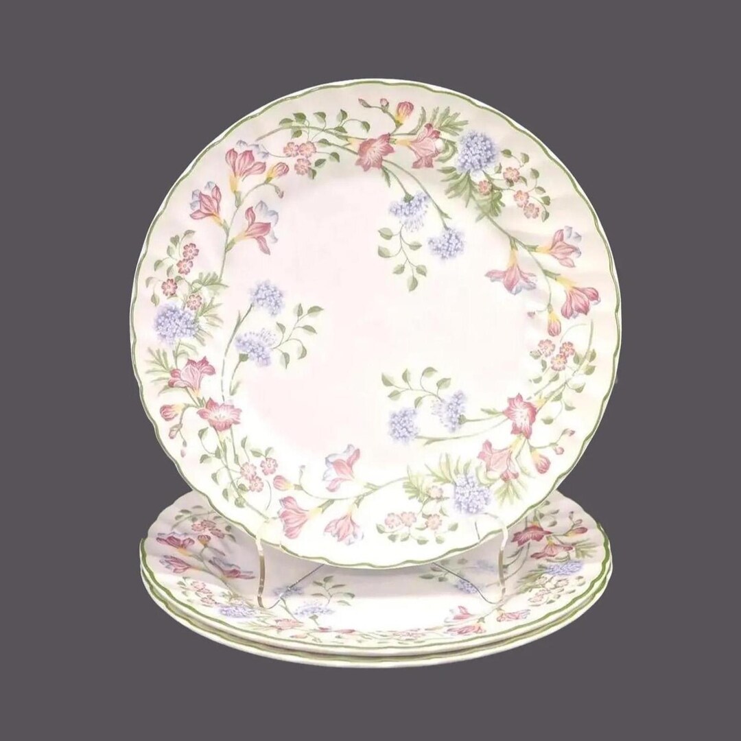 Three Churchill China Emily Dinner Plates Made in England. Multicolor ...