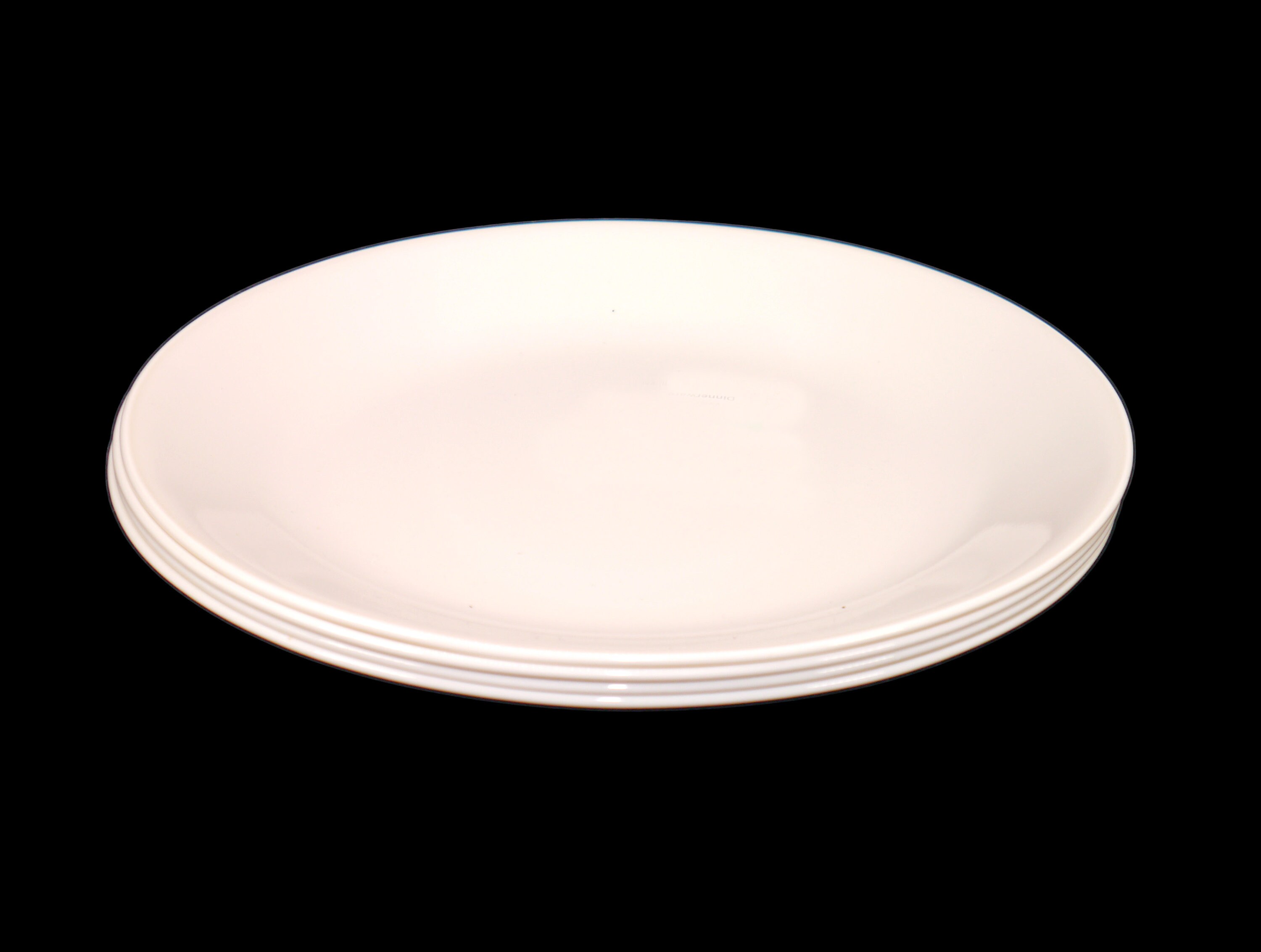 Four Corelle Corningware Sandstone all-ivory salad plates made in USA.