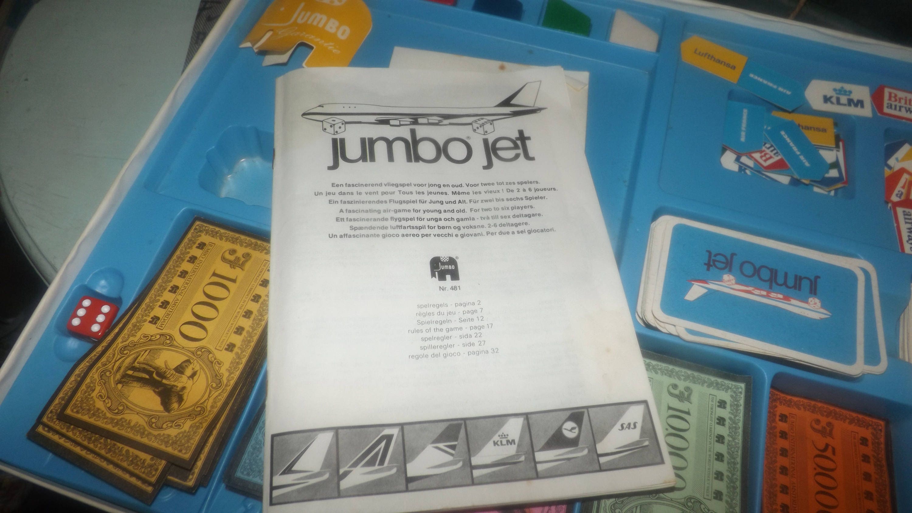 Vintage (c.1975) and RARE! Jumbo Jet board game made in Holland by ...