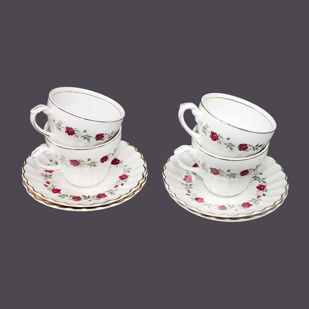 Vintage J&G Meakin Rose Marie Cup and Saucer Sets: England, Set of 4 - Etsy