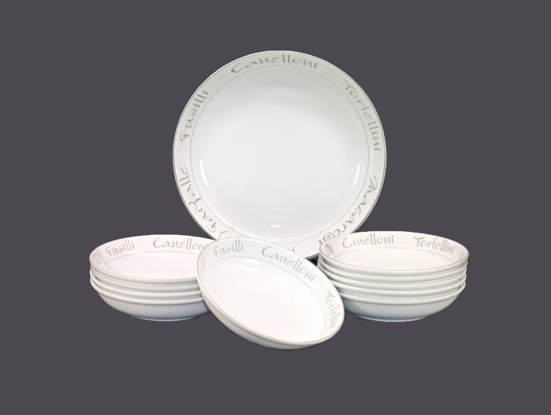 Eleven-piece Pasta Bowl Set. One Serving Bowl, Ten Individual Pasta ...