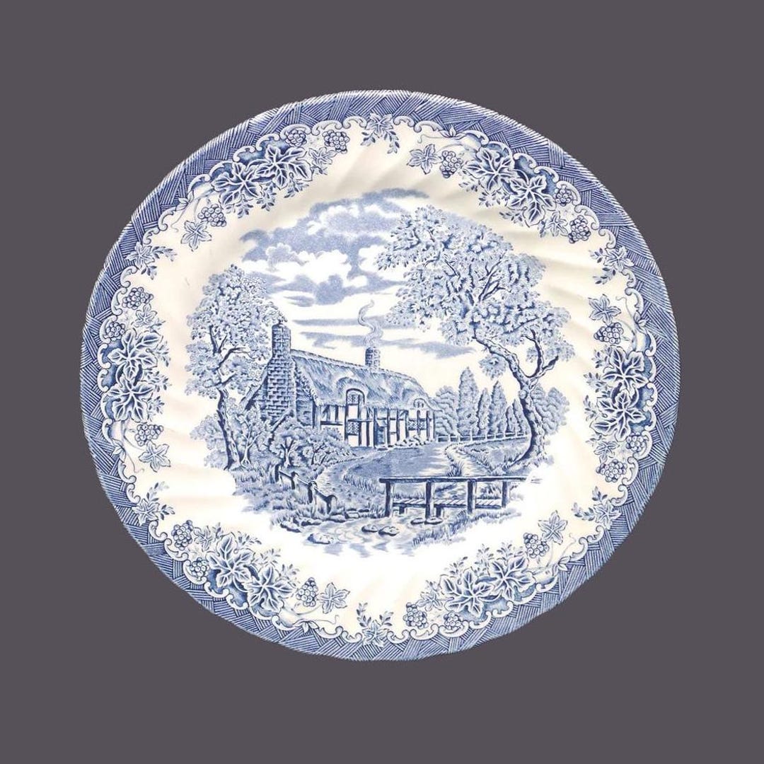 Churchill China the Brook Blue Dinner Plate. Blue-and-white Tableware ...