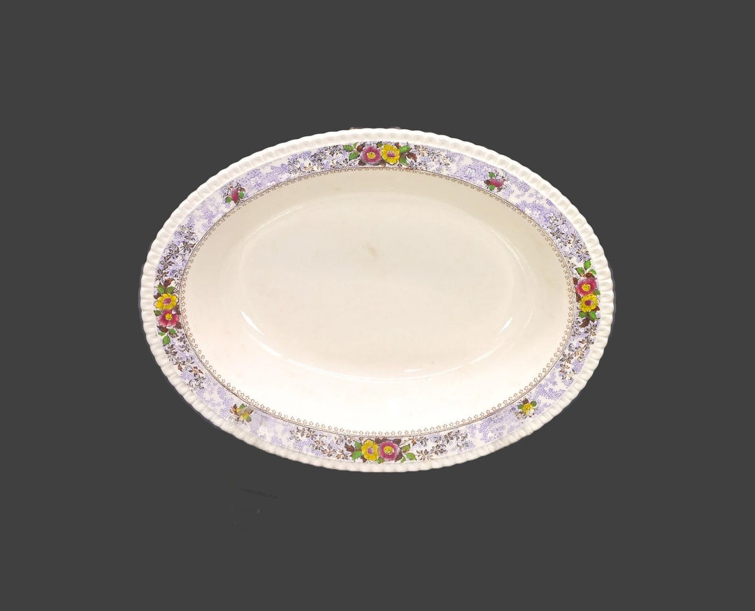 Antique George Jones Crescent Pottery the Windsor Oval Rimmed Serving ...