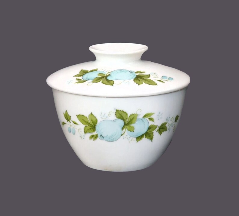 Vintage Noritake Blue Orchard 6695 Covered Stoneware Sugar Bowl Made in ...