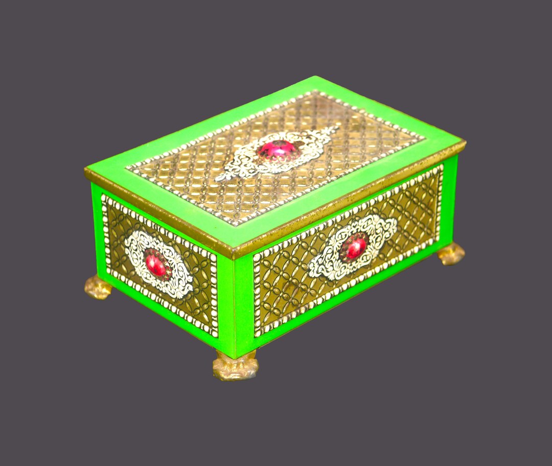 Art-deco Era Blue Bird Toffee Tin: High-relief Trinket Box, Made in ...