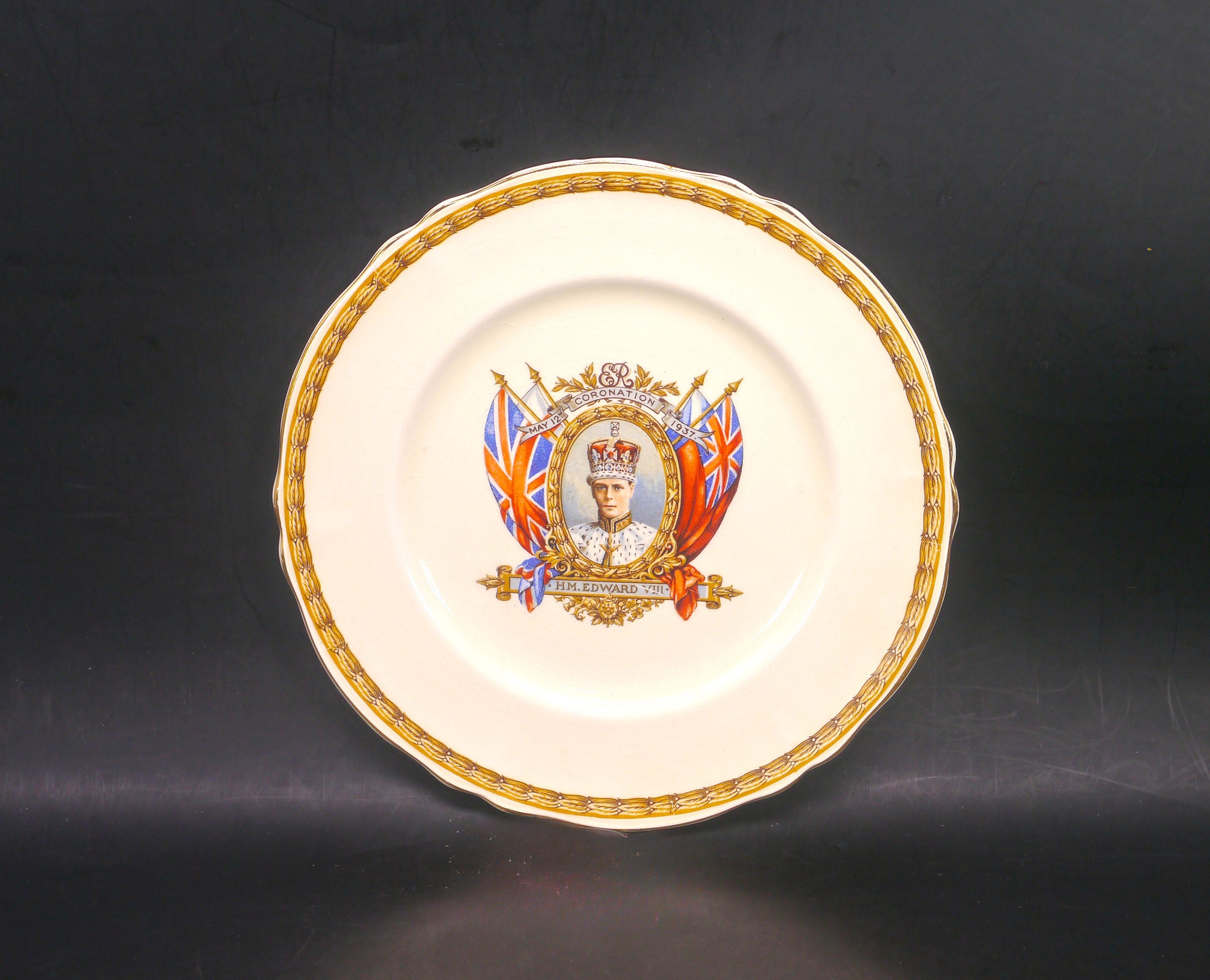 May 12, 1937 Edward VIII Coronation plate. Grindley Creampetal ...