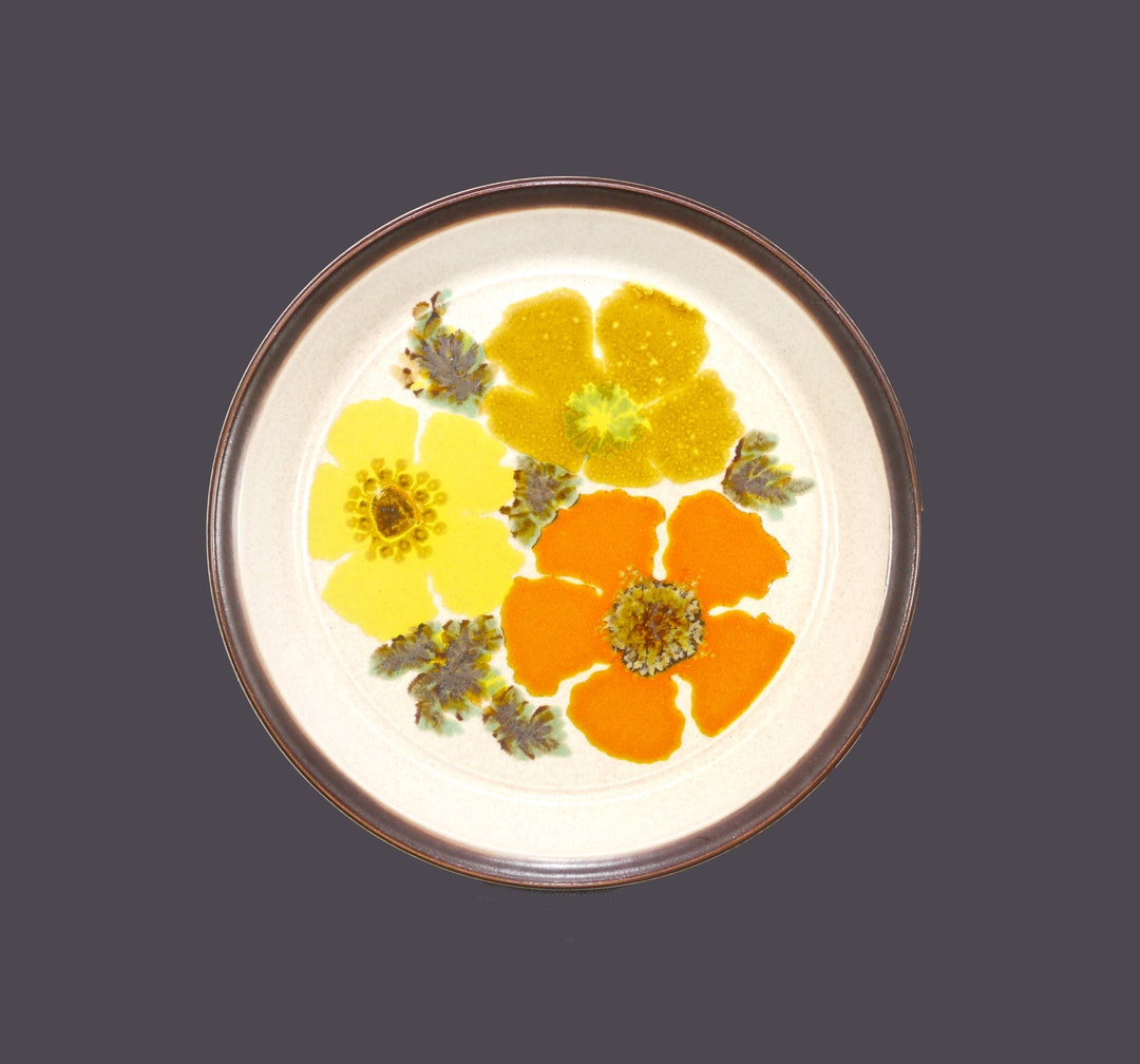 Retro Doverstone Bouquet Flower-power Stoneware Dinner Plate Made in ...