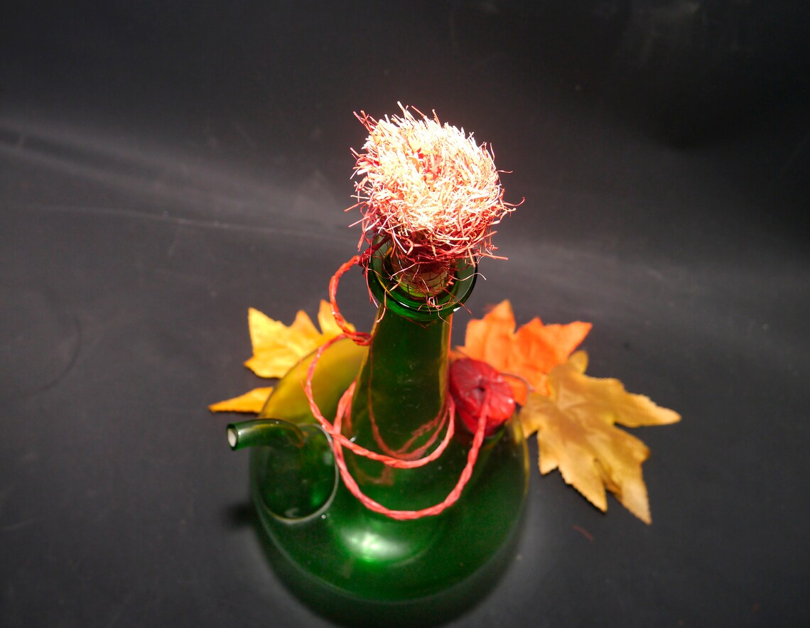 Mid-century Italy Green Glass Fiasco Wine Bottle Decanter With - Etsy ...