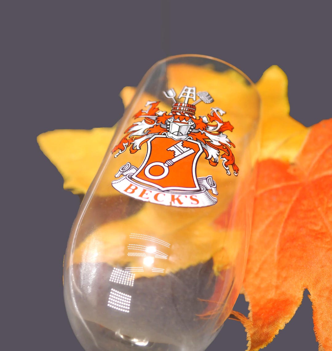 Vintage Becks Beer Tasting Glass: Etched Crest Logo, Made in Germany - Etsy