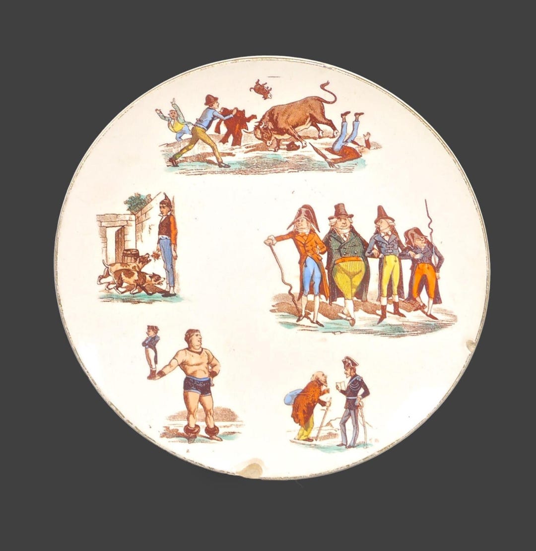 Antique Keller Guerin Luneville Polichinelle Hand-painted Faience Plate ...