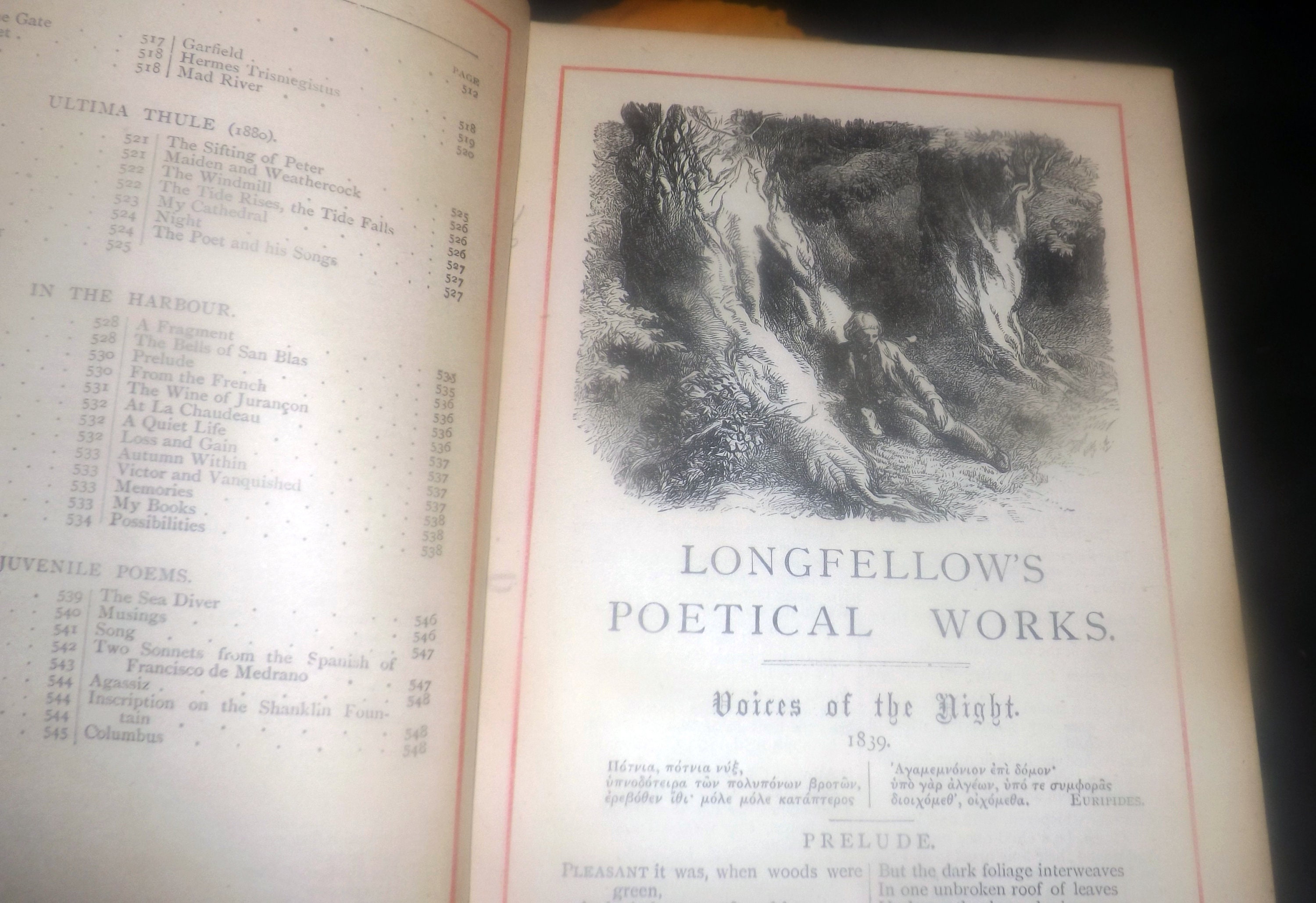 Victorian era hardcover poetry book Longfellow's Poetical Works. Author ...