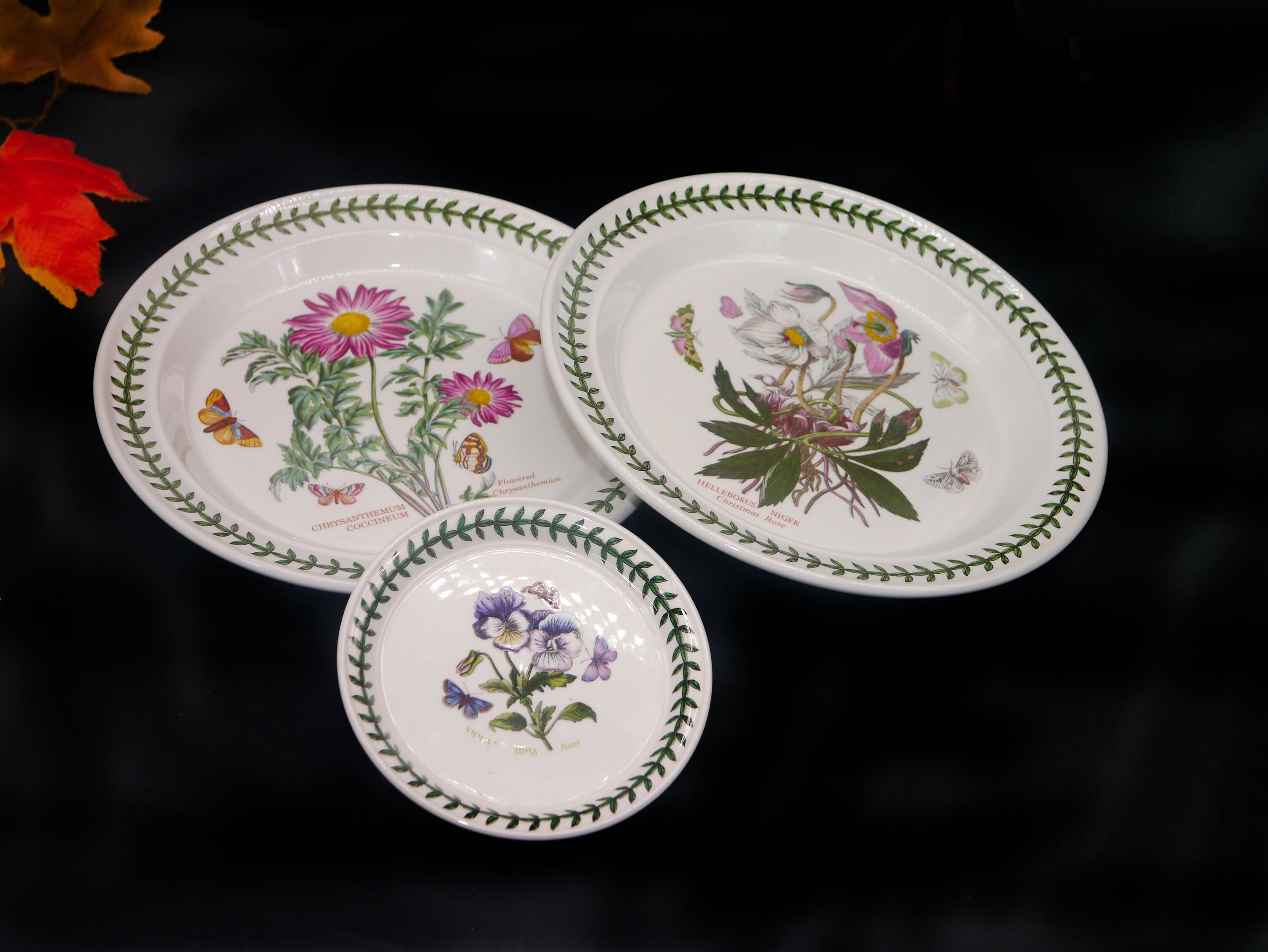 Three Portmeirion Botanic Garden plates made in England. Two large ...