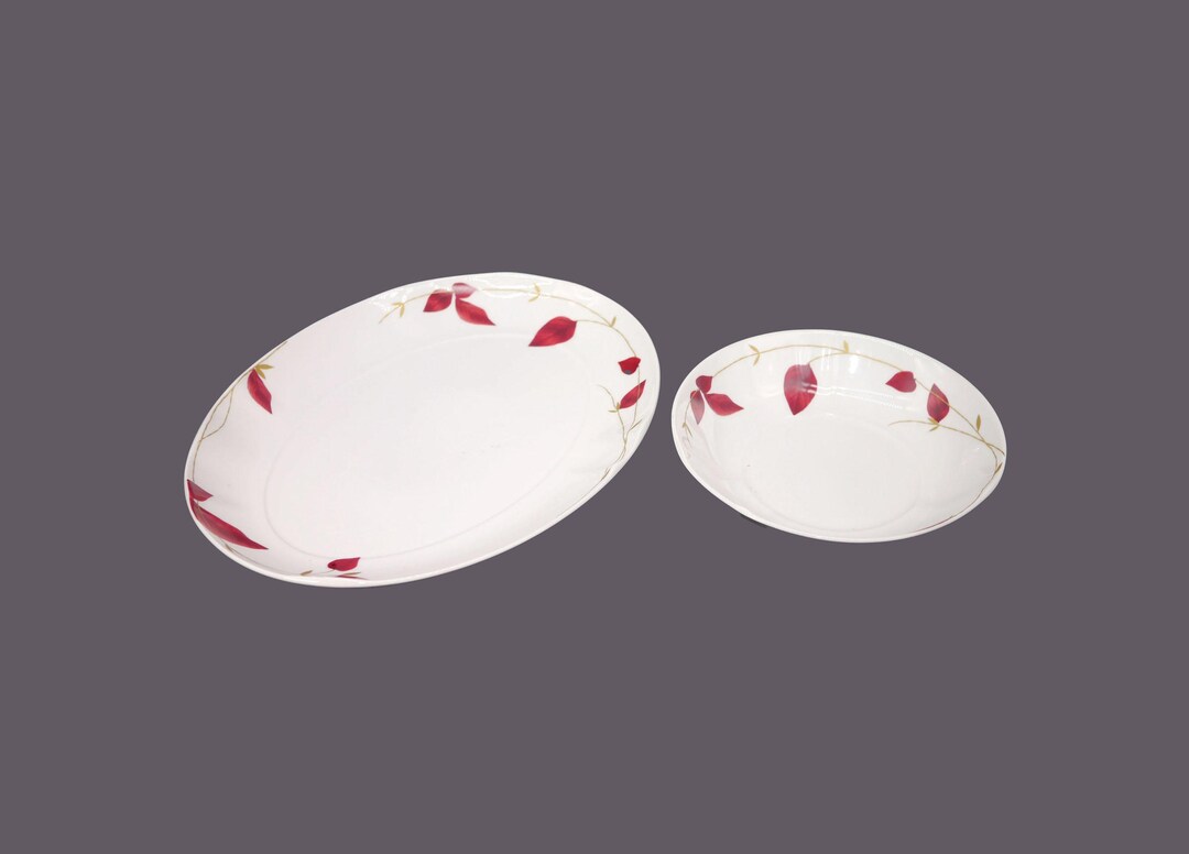 Spal Porcelanas Mulberry Duo of Oval Platter and Round Serving Bowl ...