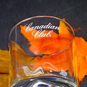 Canadian Club Whisky on the Rocks Glass. Etched-glass Branding. - Etsy ...
