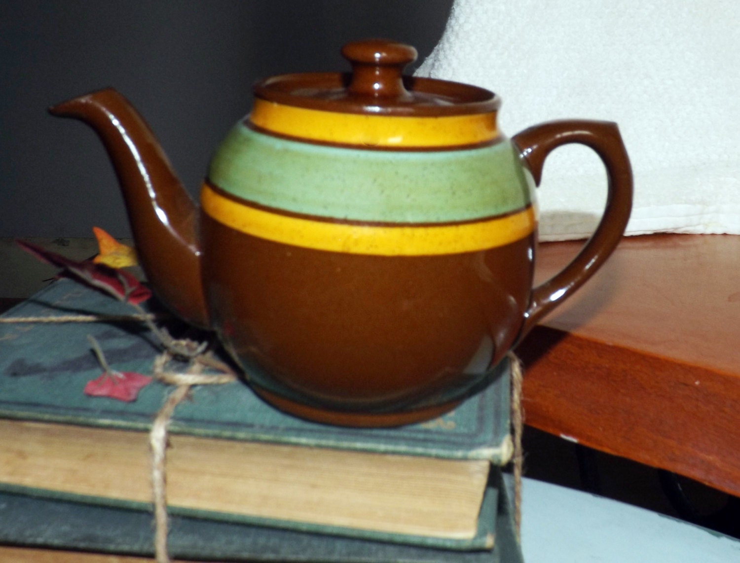 Late mid-century Sadler Brown Betty mini redware teapot with lid made ...