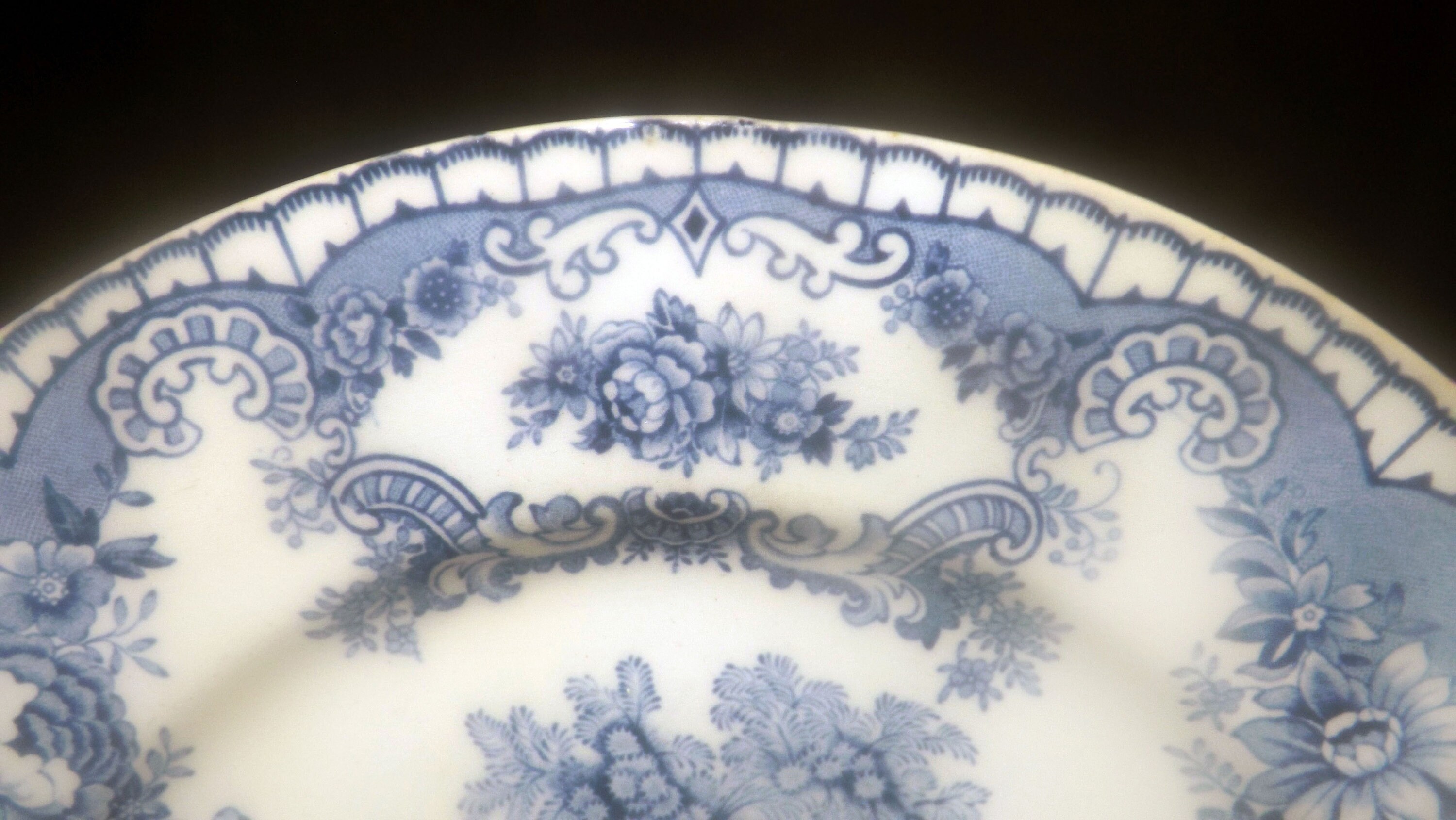 Early mid-century John Maddock & Sons Bombay Blue dinner plate ...