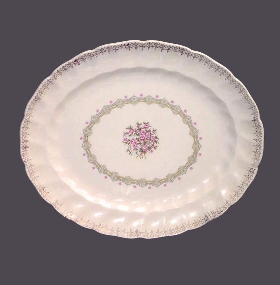 Vintage Sovereign Potters Fidelity Oval Serving Platter. Flowers ...