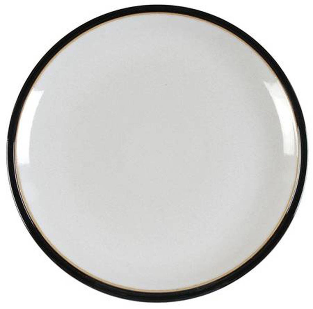 Set of four Denby Black Pepper stoneware salad or side plates. Solid ...