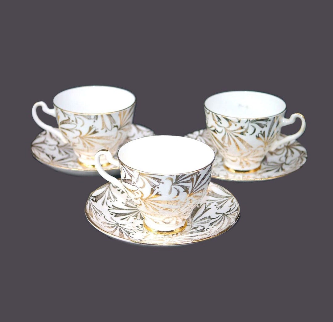 Vintage Imperial Fine China Gold Floral Chintz Tea Sets - England. 3 ...