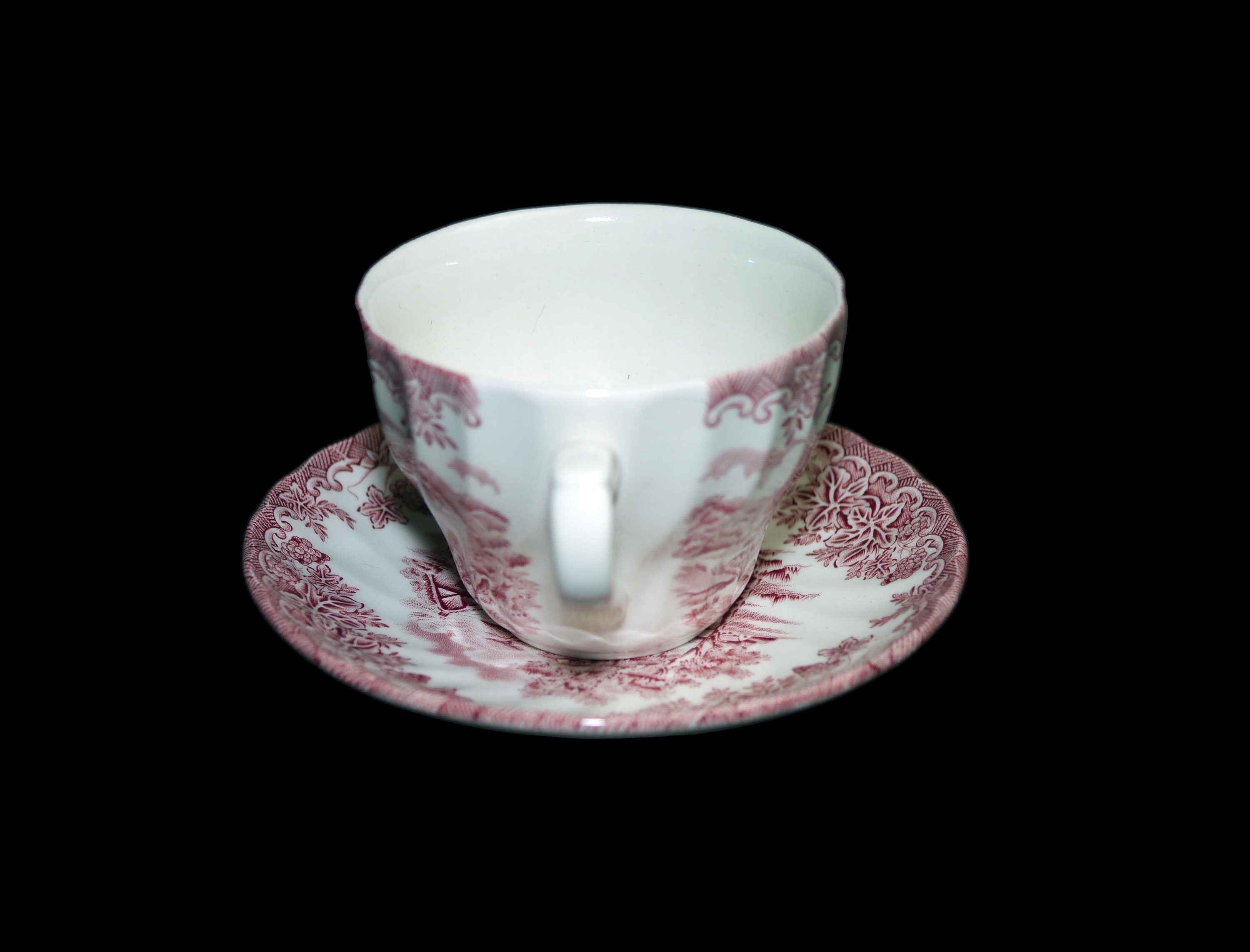 Set of seven vintage (1993) Churchill China The Brook Pink transferware ...