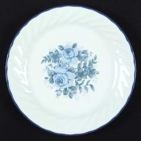 Set of three vintage Corelle Blue Velvet salad or side plates. Blue ...