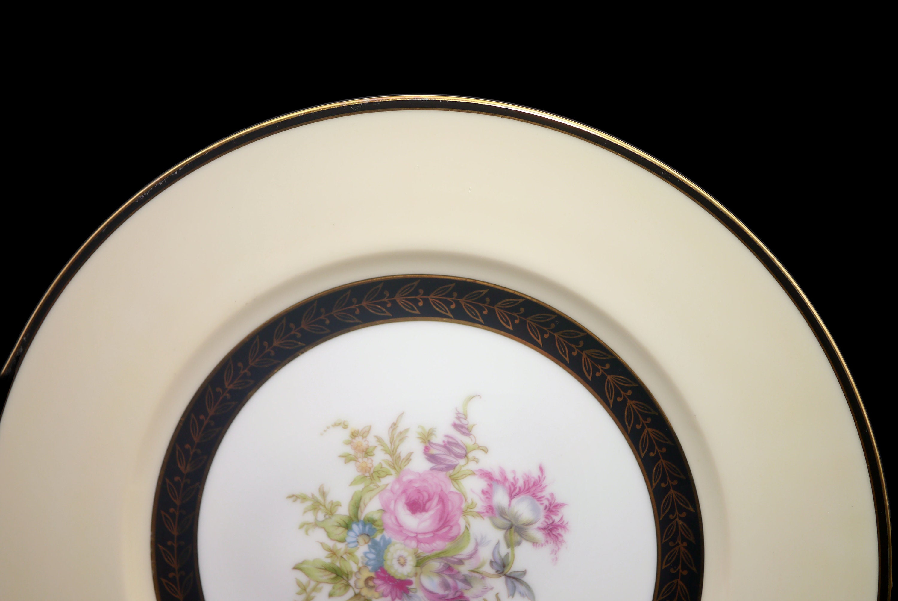 Noritake Morimura hand-painted Nippon large dinner plate. Black, yellow ...