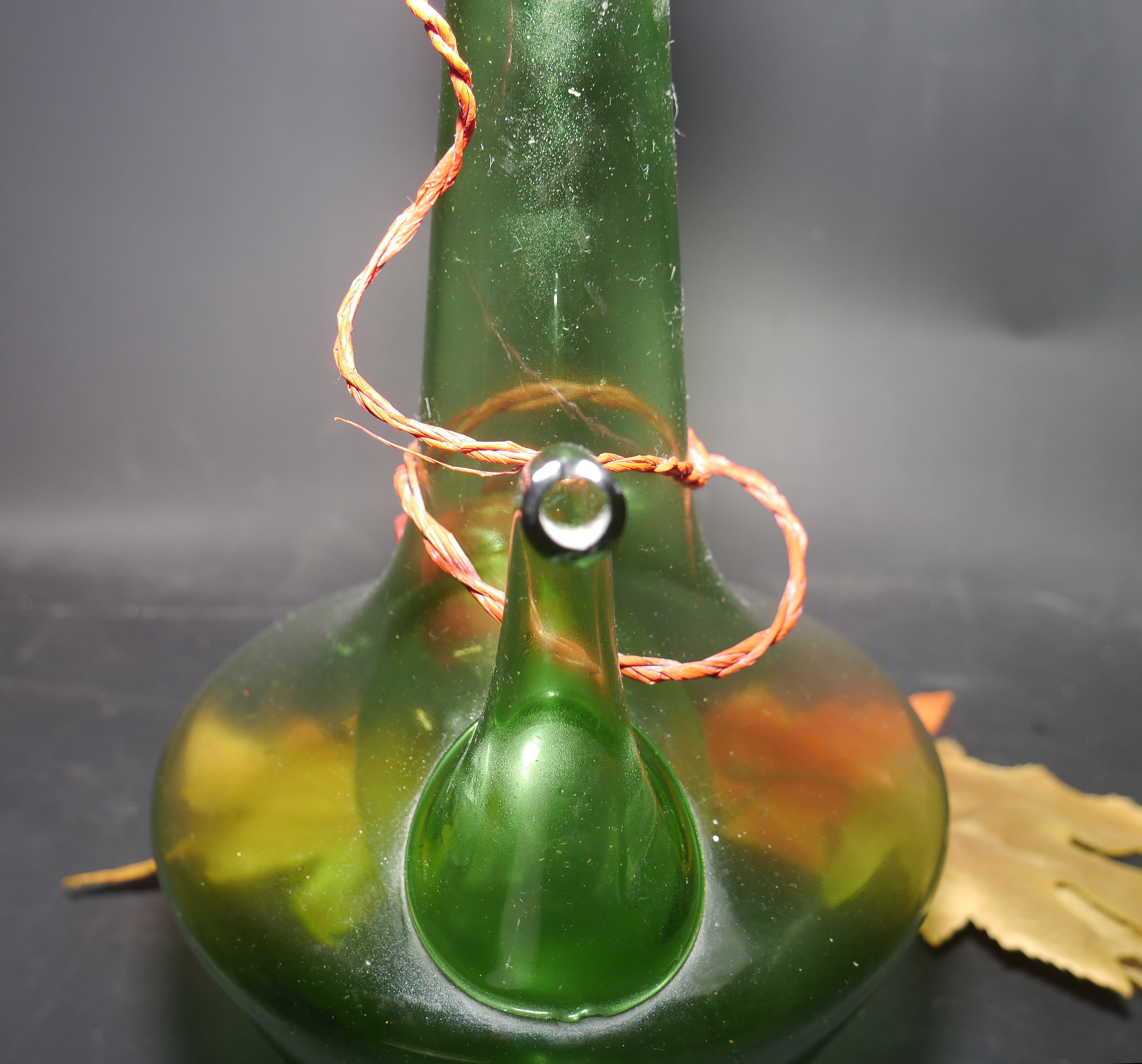 Mid-century Italy Green Glass Fiasco Wine Bottle Decanter With - Etsy ...