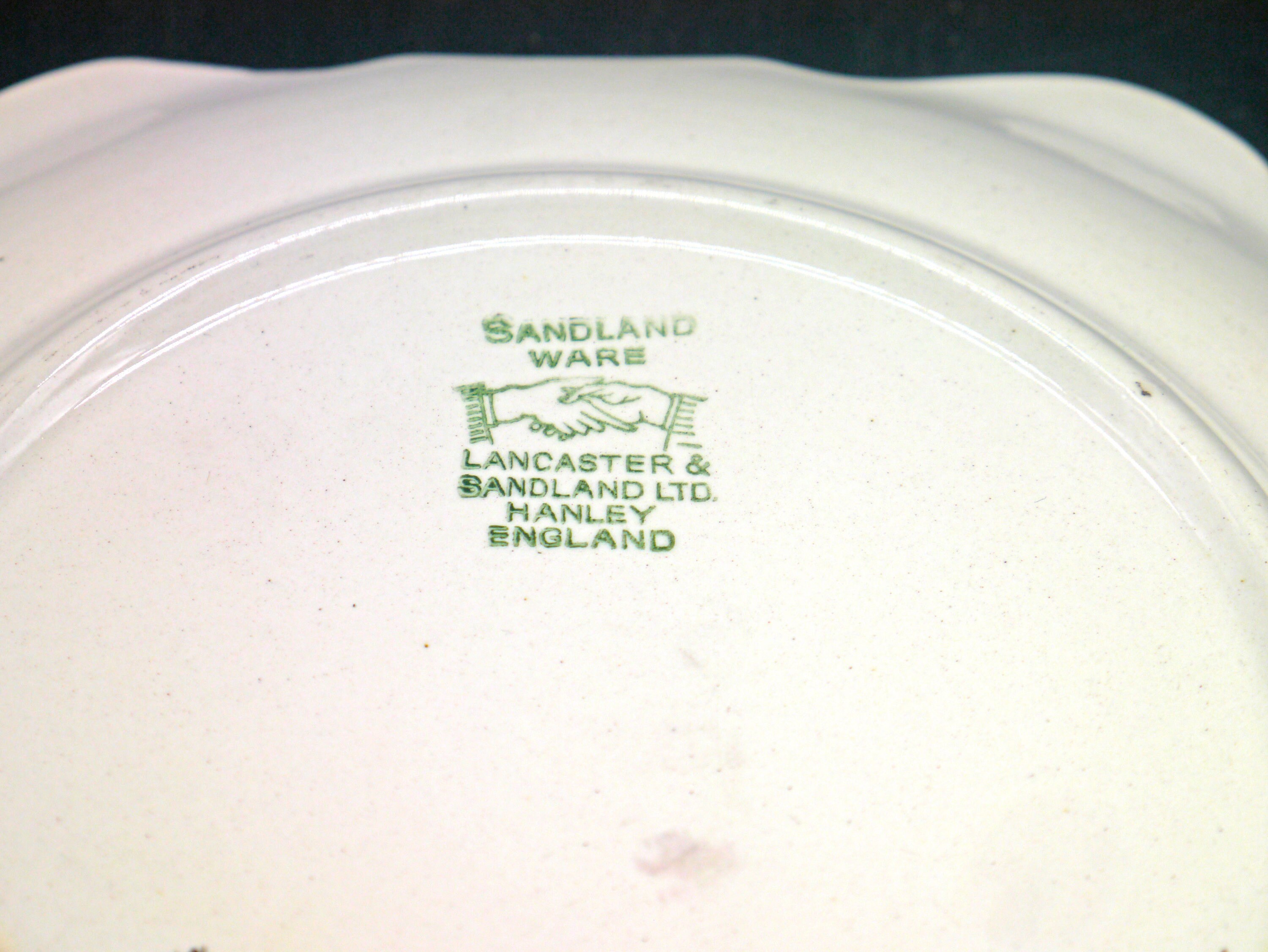 Lancaster Sandland Ye Olden Days square salad plate. Sandland Ware made ...