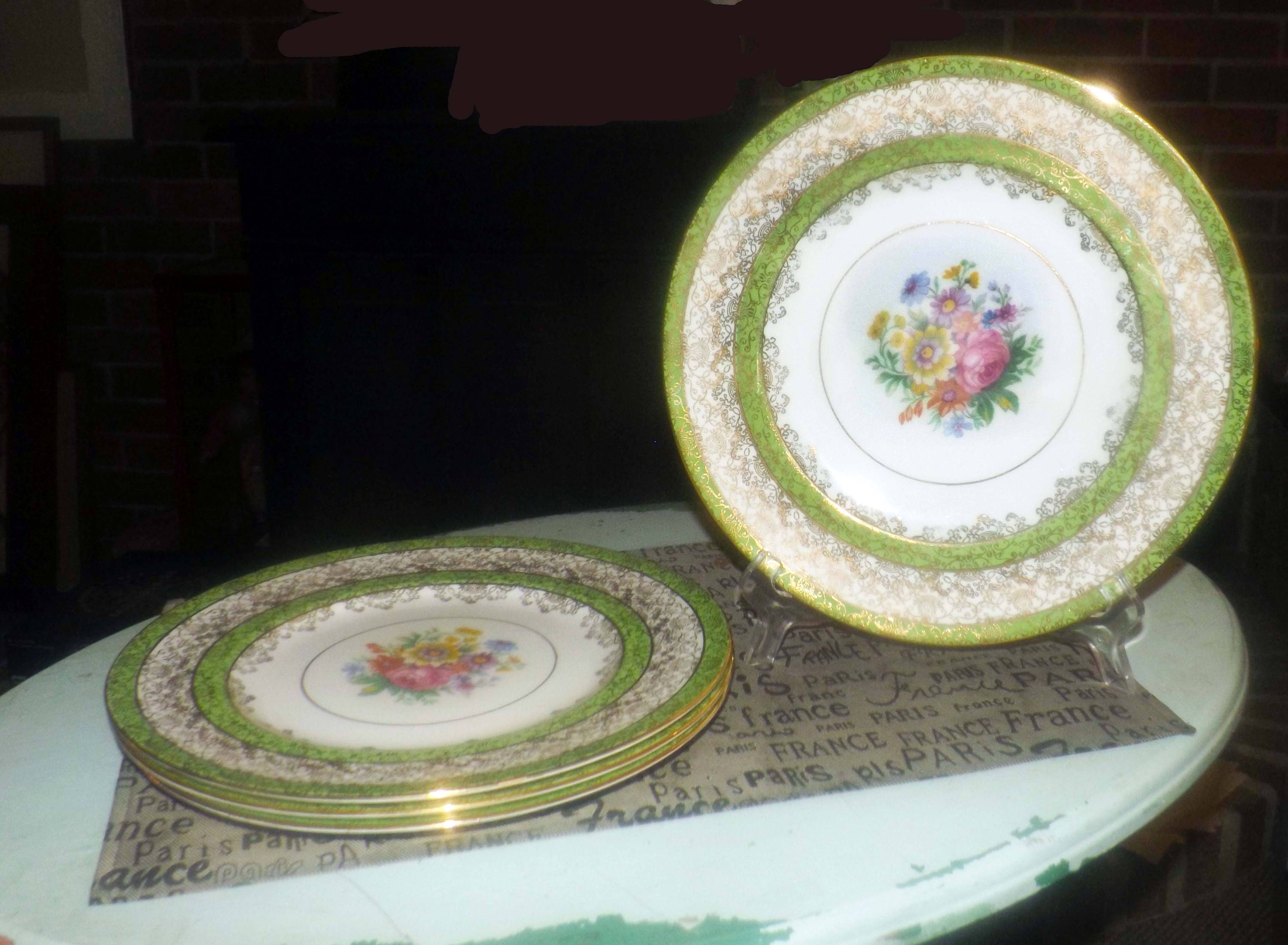 Almost antique (1920s) Cauldon China pattern 1177 hand-painted dinner ...