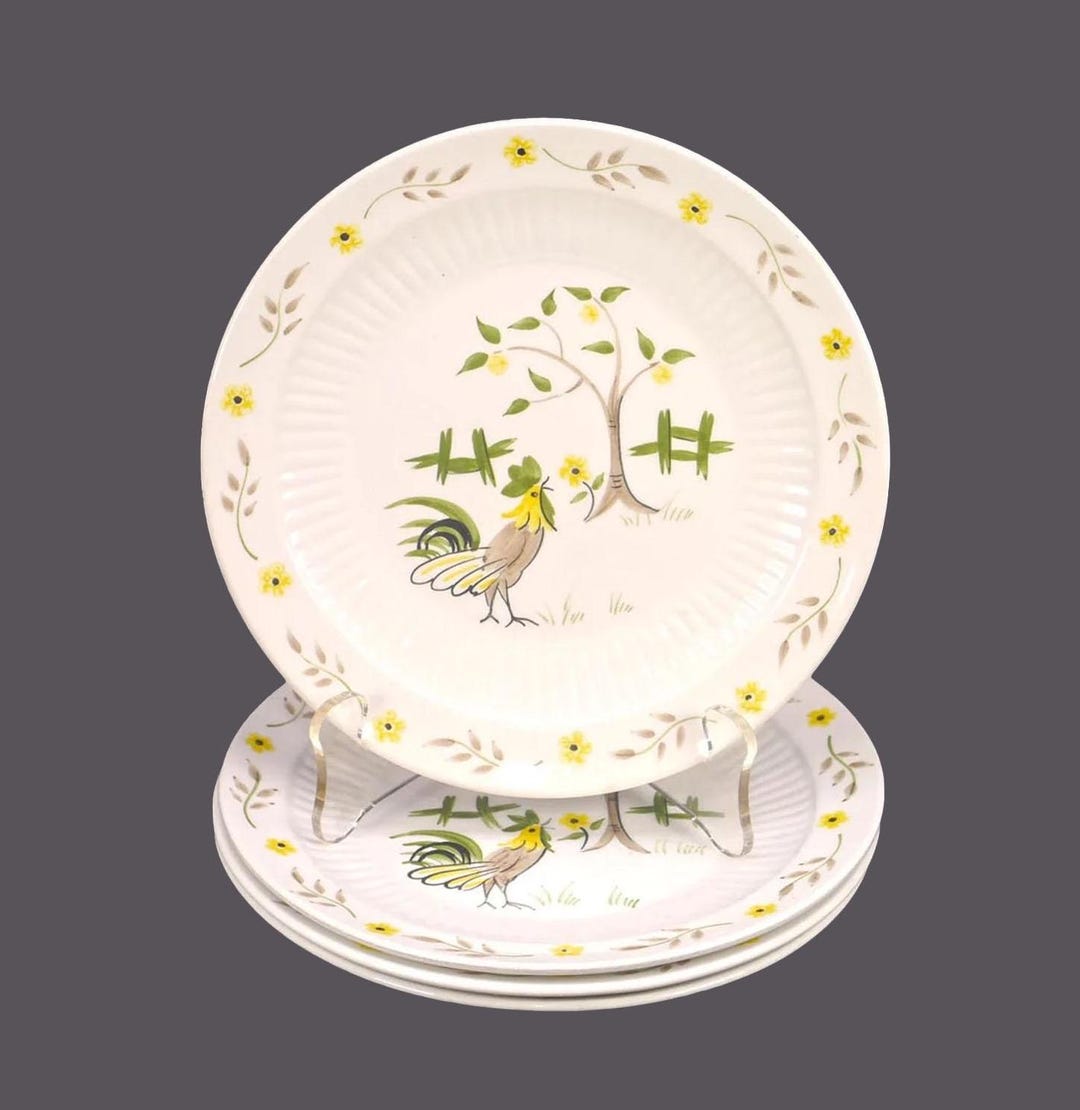 Vintage William Adams Good Morning Rooster Bread Plates - Set of 4 ...