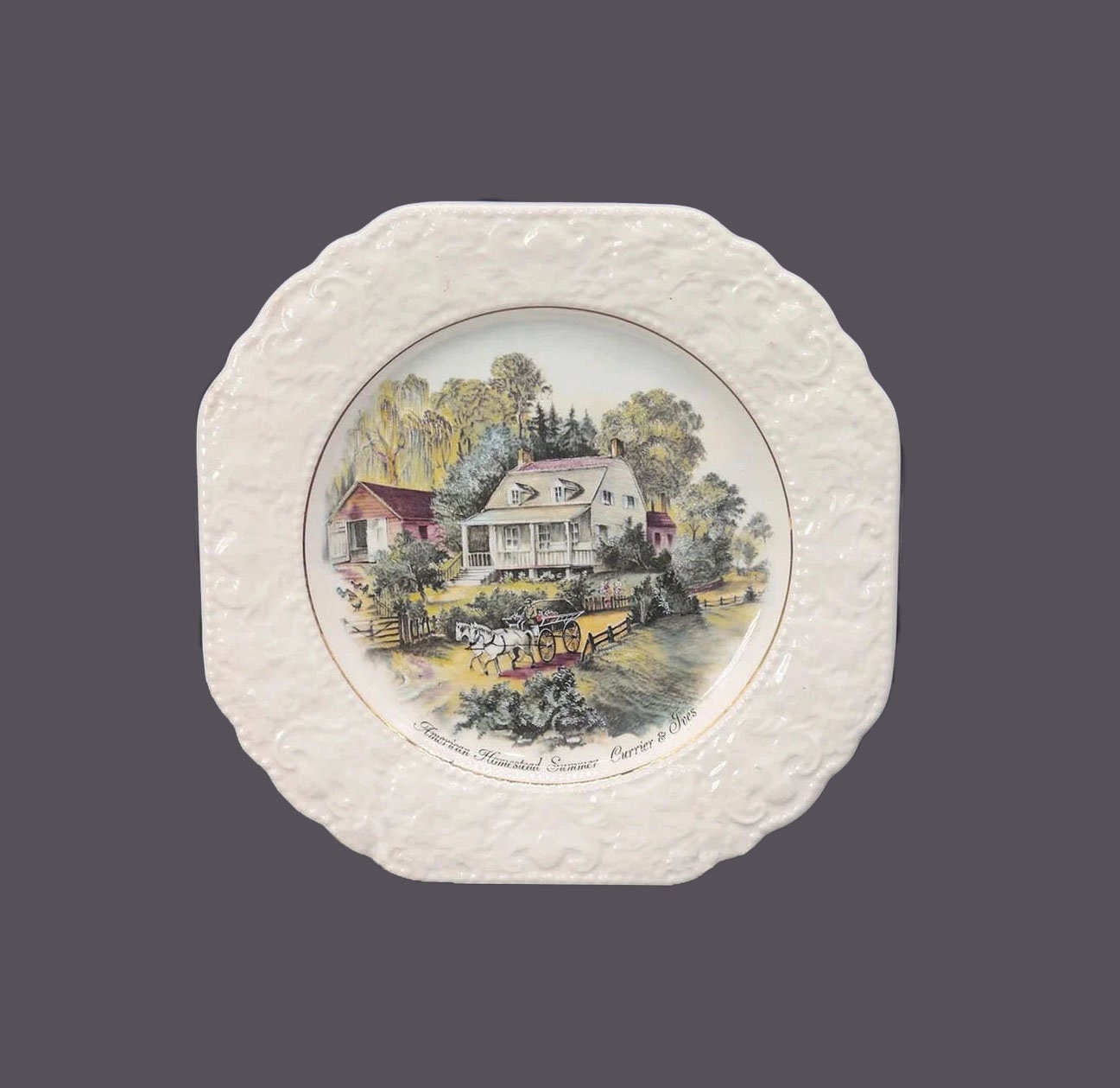 Lord Nelson Pottery Currier & Ives American Homestead Summer square ...