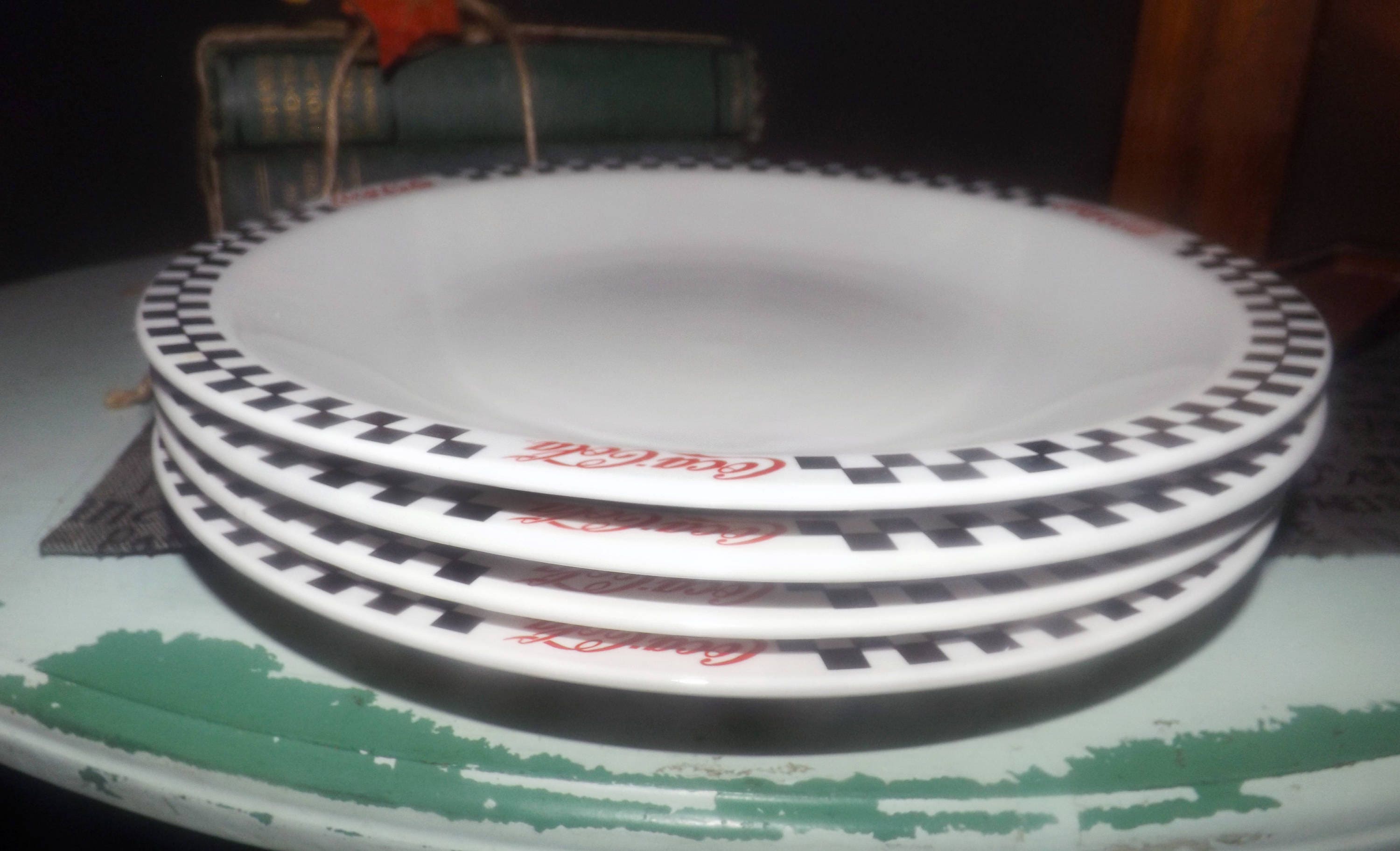 Vintage (1996) Gibsons Coca-Cola Race Day large dinner plate. Red Coca ...