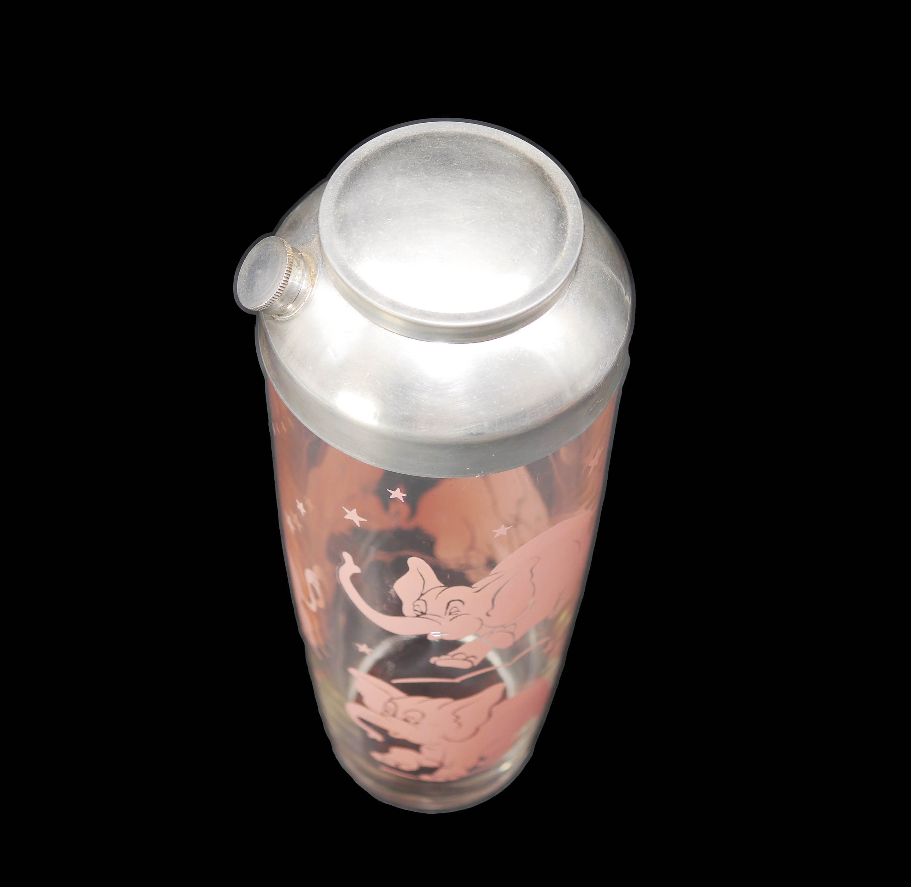 Hazel Atlas Pink Elephant Glass Cocktail Martini Shaker Mixer. - Etsy