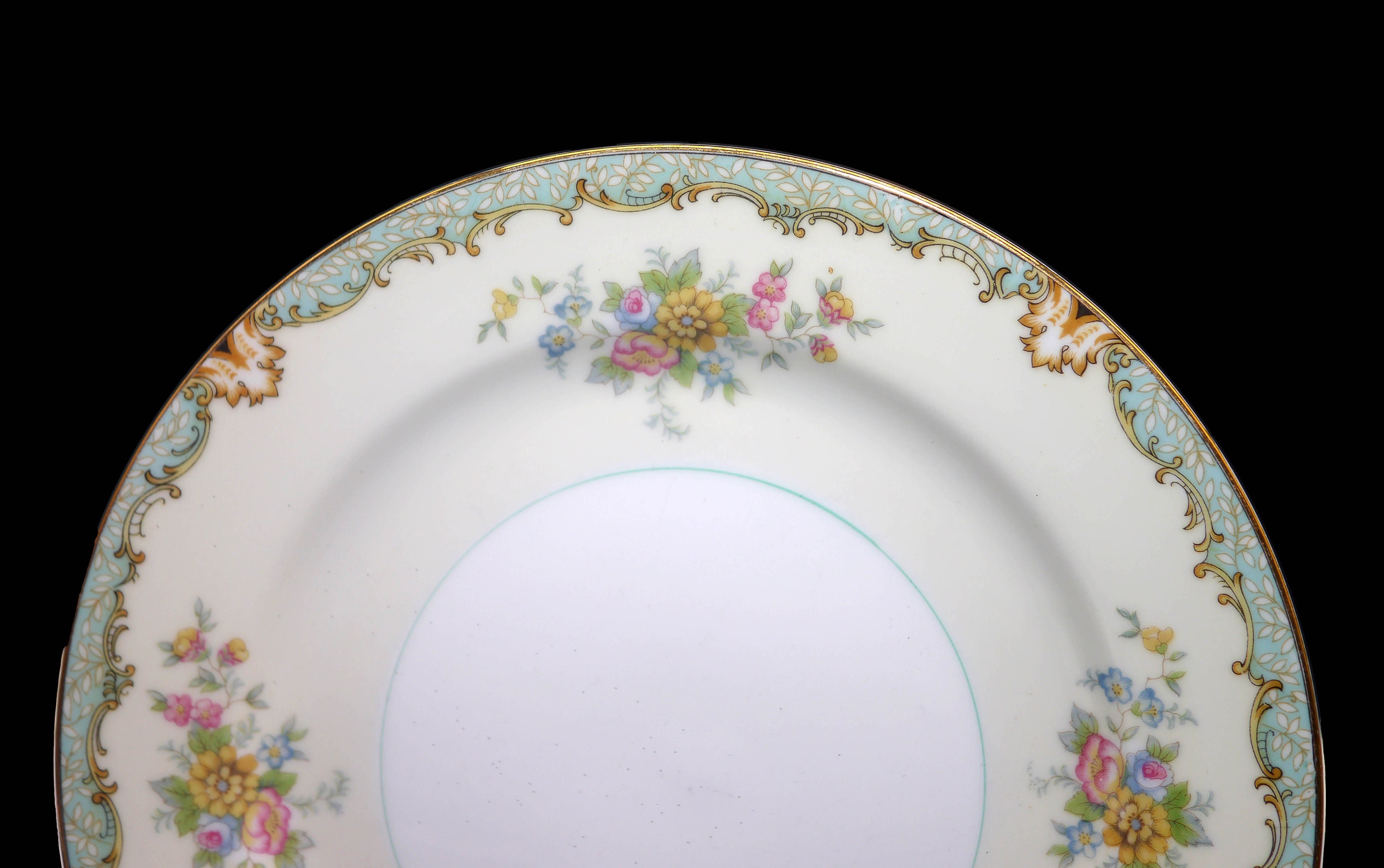 Noritake hand-painted Nippon Lanare luncheon or breakfast plate. Green ...